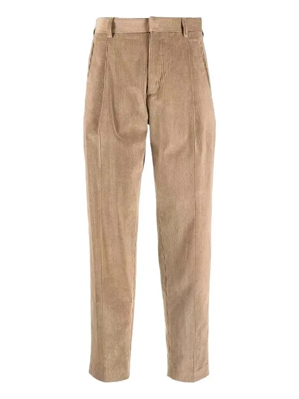 Woolrich Corduroy Trousers With Pleat Detail - Brown