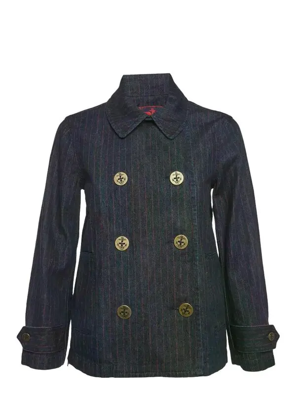 Ralph Lauren Striped Double-breasted Jacket - Blue