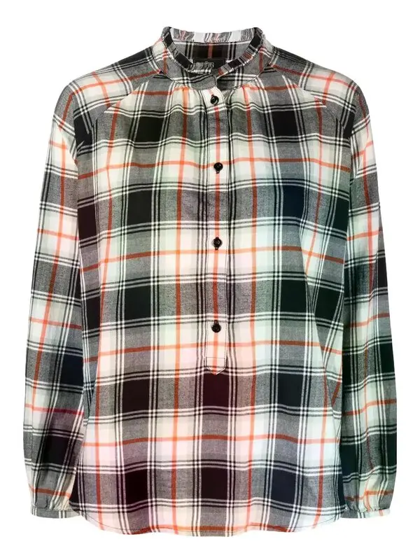 Woolrich Check-print Ruffle Shirt - Black