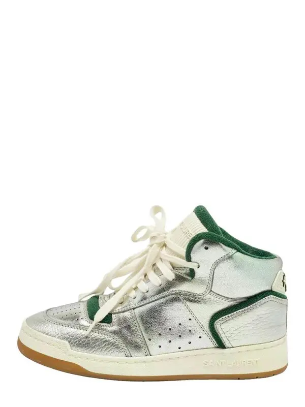 Saint Laurent Sl/80 High-top Sneakers - Silver