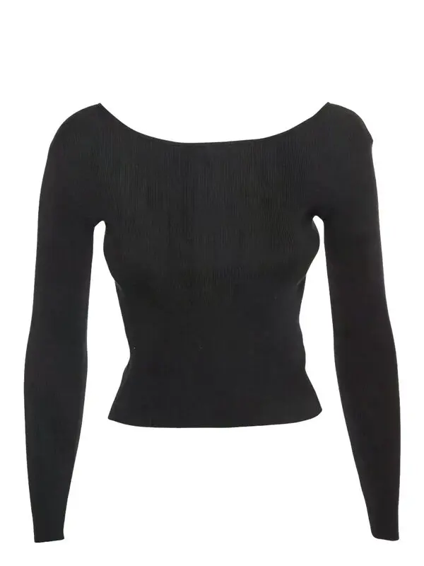 Celine Heart-shaped Open-back Top - Black