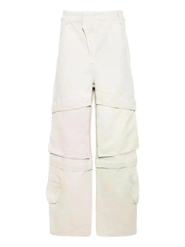 ENTIRE STUDIOS Panelled Cotton Cargo Trousers - Neutrals