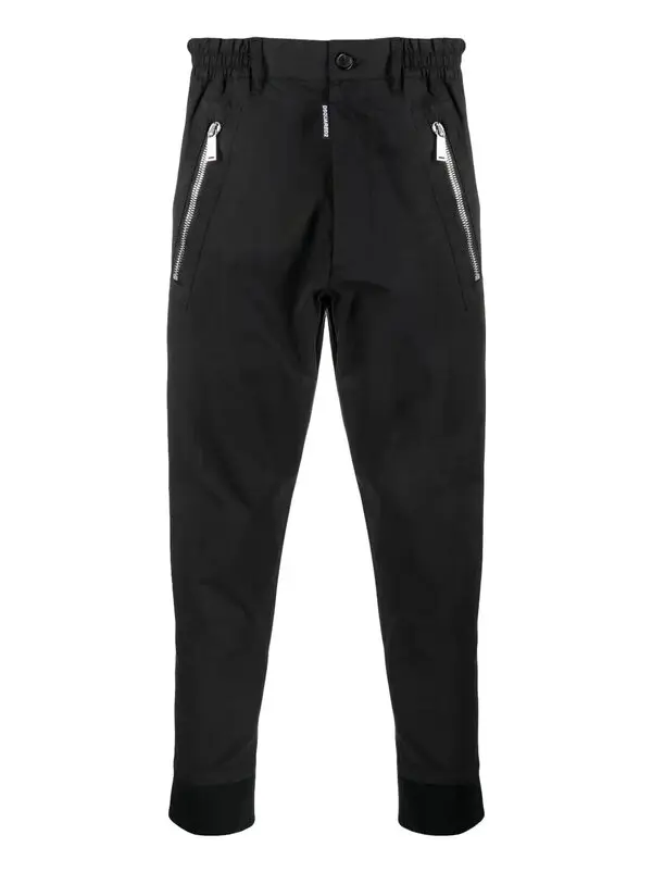 Dsquared2 Icon Print Tapered-leg Trousers - Black