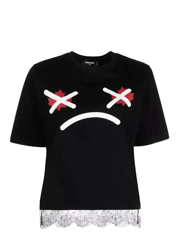 Dsquared2 Graphic Print Cotton T-shirt - Black