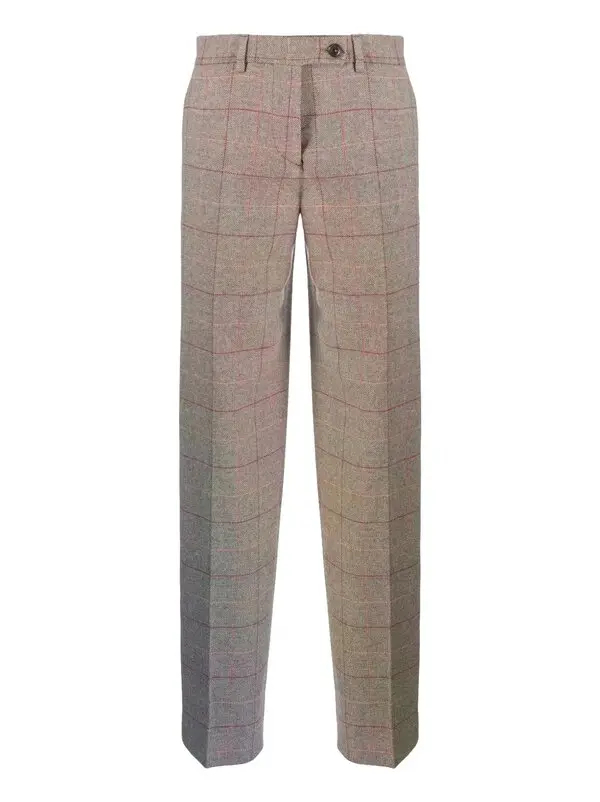 FORTELA Checked Tailored Trousers - Grey