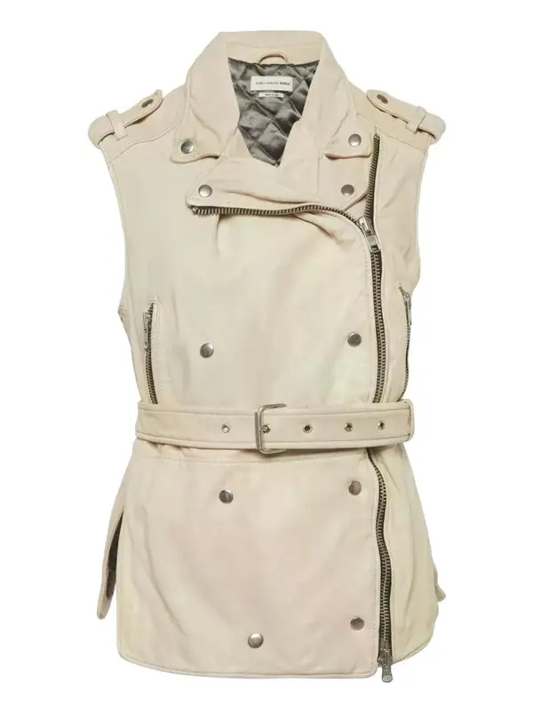MARANT ETOILE Double-breasted Belted Jacket - Neutrals