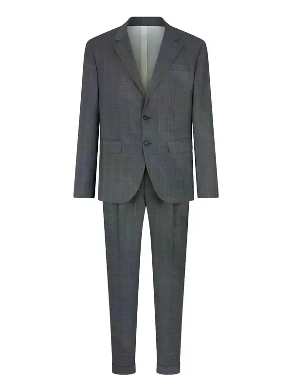 Dsquared2 Checked Single-breasted Wool Suit - Grey