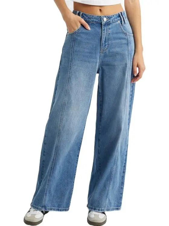 YMI Relaxed Baggy Wide Leg Jeans - Sky Blue