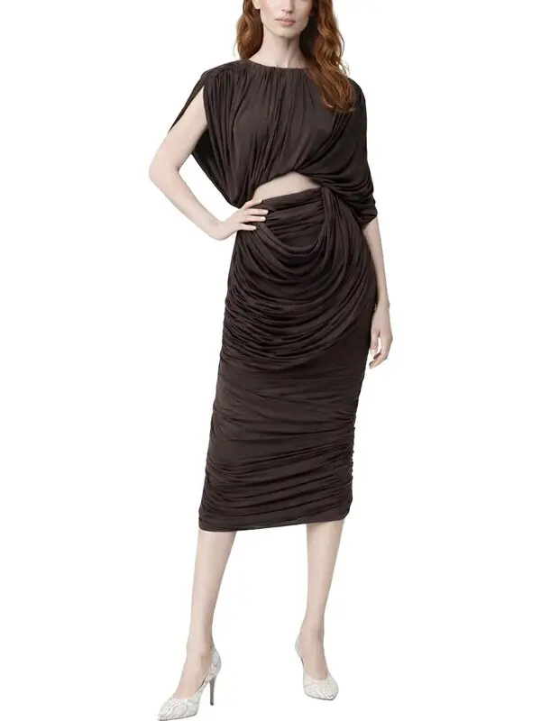 Magda Butrym Draped Cupro Top - Brown