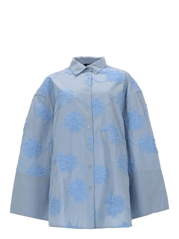 ROTATE BY BIRGER CHRISTENSEN Oversized Floral Detail Shirt - Multicolor