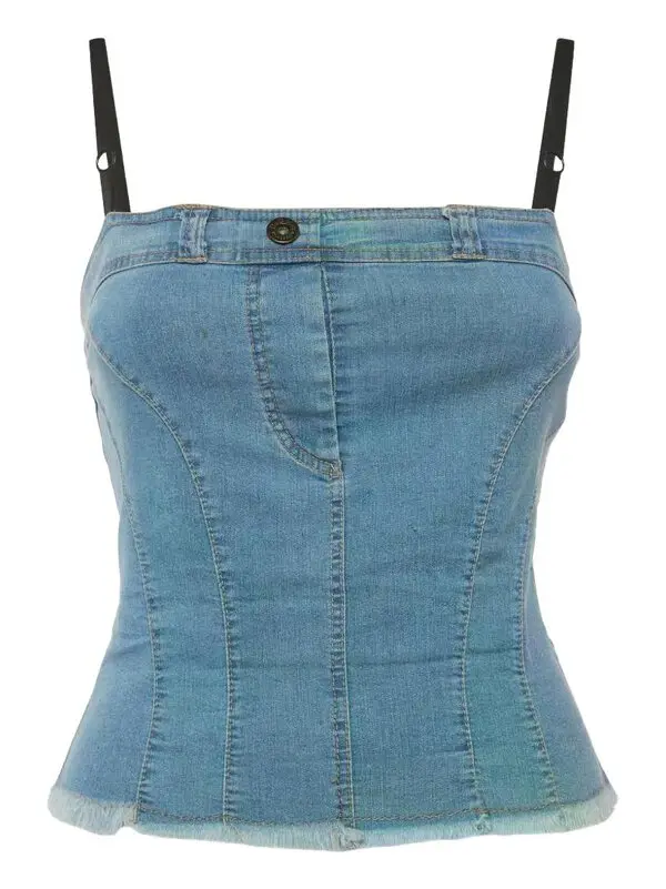 Dolce & Gabbana Open-back Denim Top - Blue