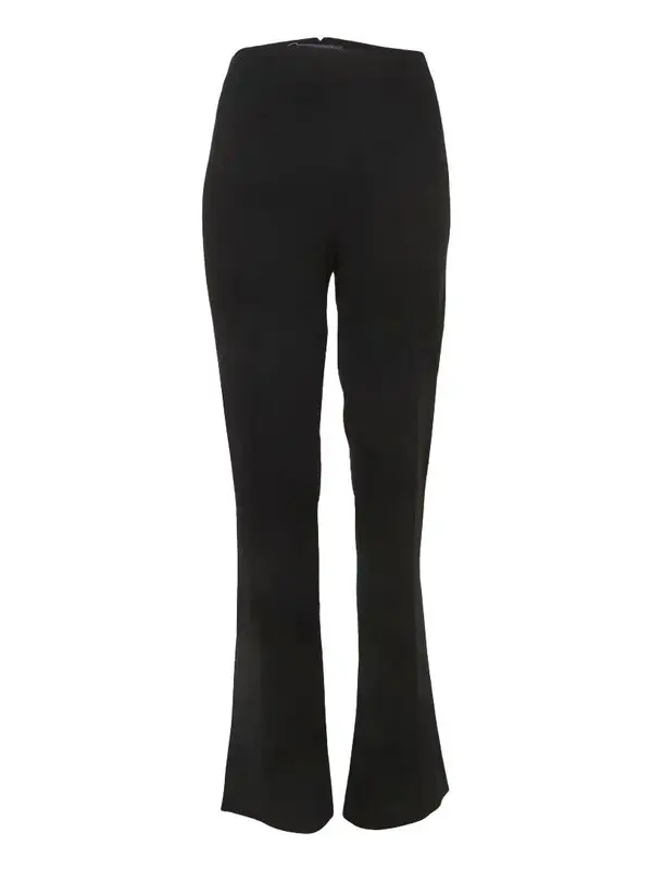 Ralph Lauren Stretch Wool High-waisted Straight-leg Trousers - Black