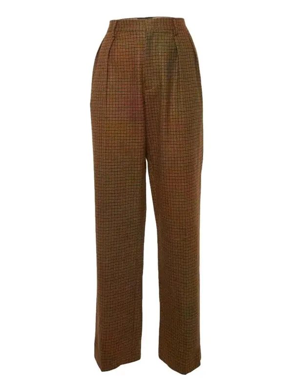 Etro Houndstooth Wool Trousers - Brown