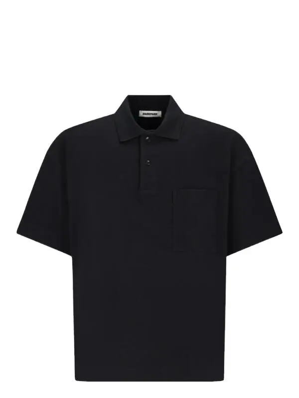 DARKPARK Short-sleeved Buttoned Polo Shirt - Black