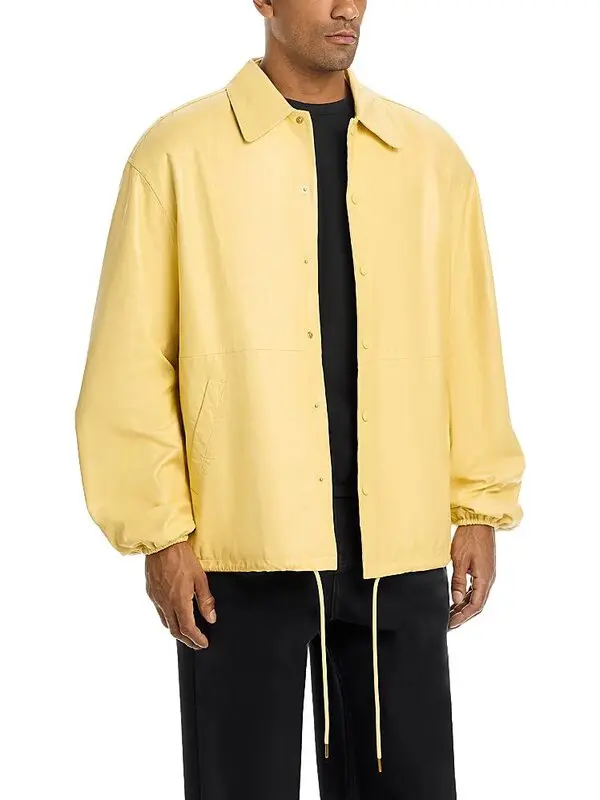 WILLY CHAVARRIA Leather Coach Jacket - Butter