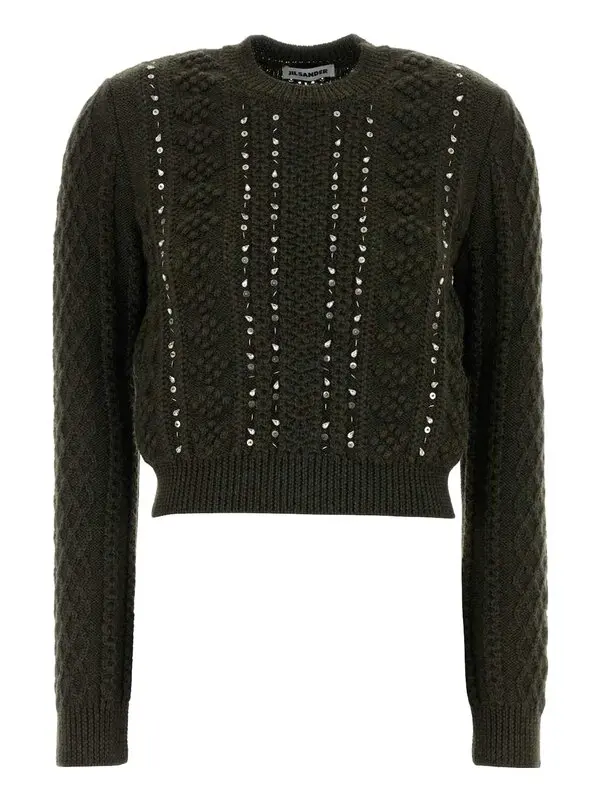 JIL SANDER Embellished Mixed Fibre Jumper - Multicolor