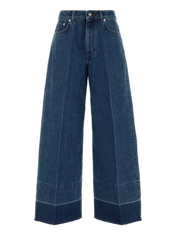 Givenchy Raw Edge Wide Leg Denim Trousers - Multicolor