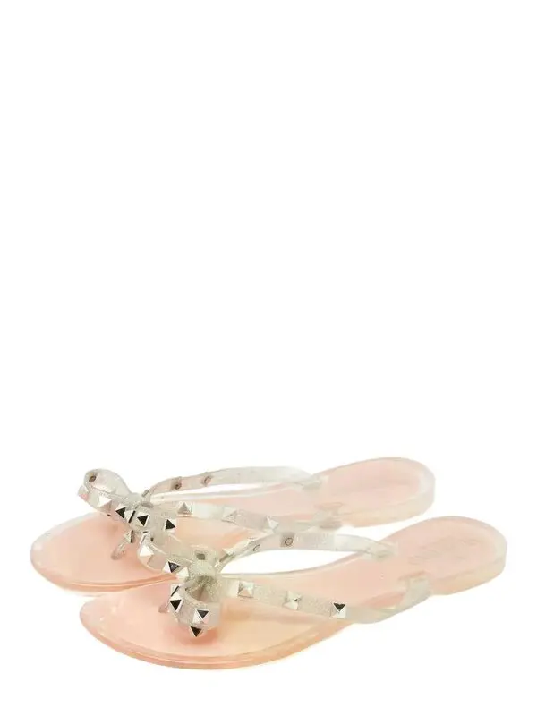 Valentino Garavani Rockstud Thong Flats - Silver