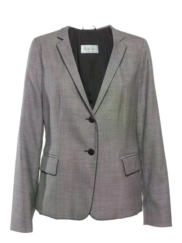 Max Mara Single-breasted Blazer In Birdseye - Grey