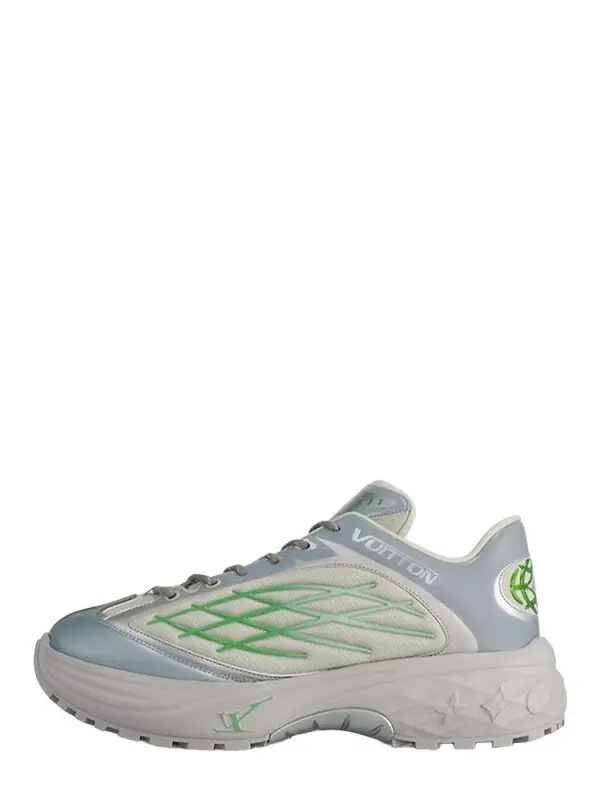 LOUIS VUITTON Discovery Lace Up Sneakers - Grey/silver/beige