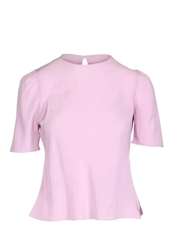 Ulla Johnson Corine Silk Crepe De Chine Puff Sleeve Top - Aster