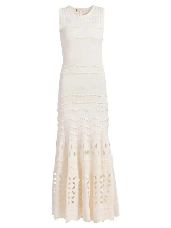 Ulla Johnson Lakshmi Eyelet Knit Maxi Dress - Cowrie