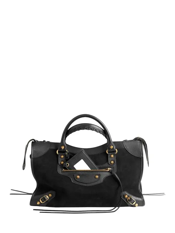 Balenciaga Medium Suede Le City Top-handle Bag - Black