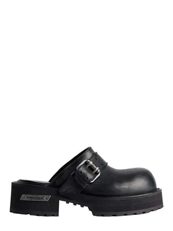 Balenciaga Calfskin Venom Mules - Black
