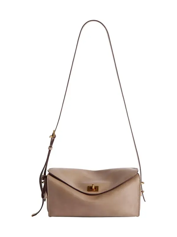 Balenciaga Medium Calfskin Le 7 Shoulder Bag - Brown