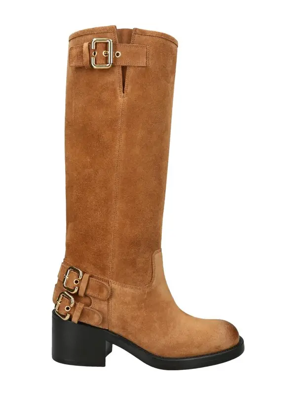 Chloé Suede Dakota Boots 60 - Beige