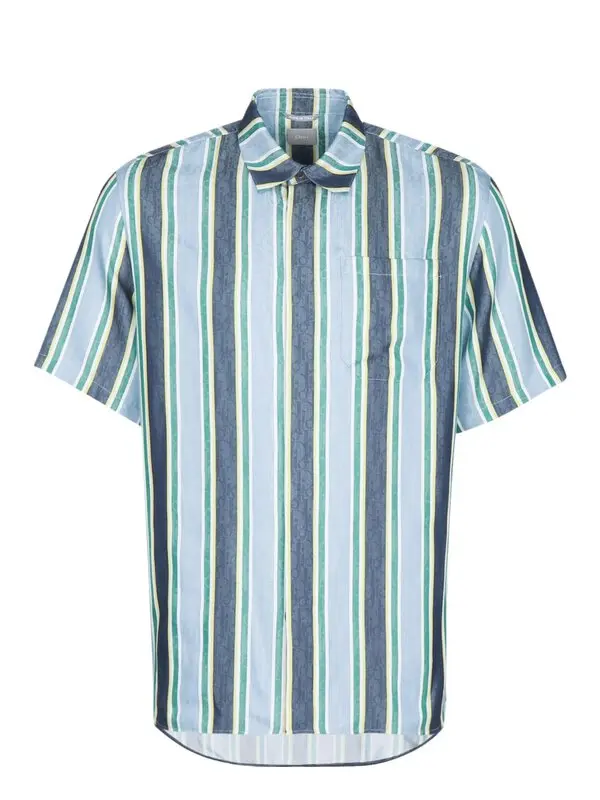 Dior Dioriviera Oblique Sun Stripes Short-sleeved Shirt - Blue