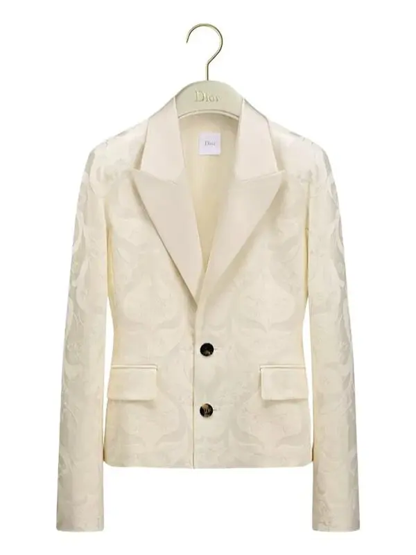 Dior Cropped Bar Jacket With Cd Horn Buttons - No