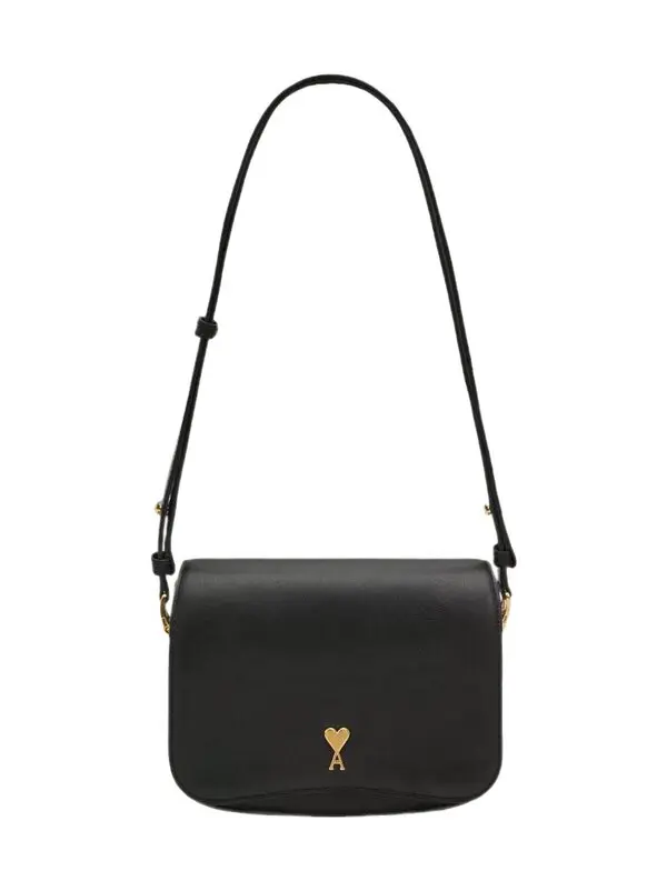 AMI Paris Cowhide Leather Bag - Black