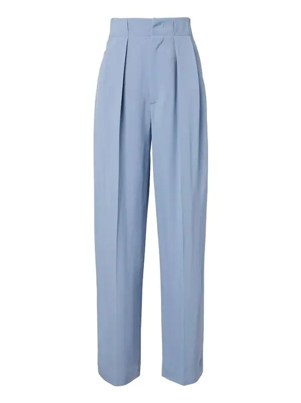 Victoria Beckham Pleated Tapered Pants Antartic Grey - Blue