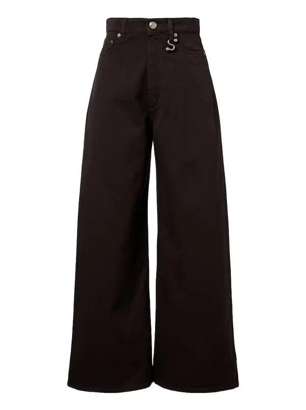 Sportmax Siamese Wide-leg Jeans In Chocolate - Brown