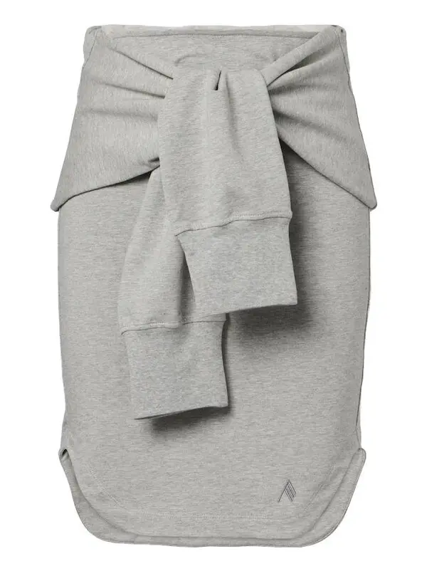 Attico Layered Cotton-blend Mini Skirt - Grey