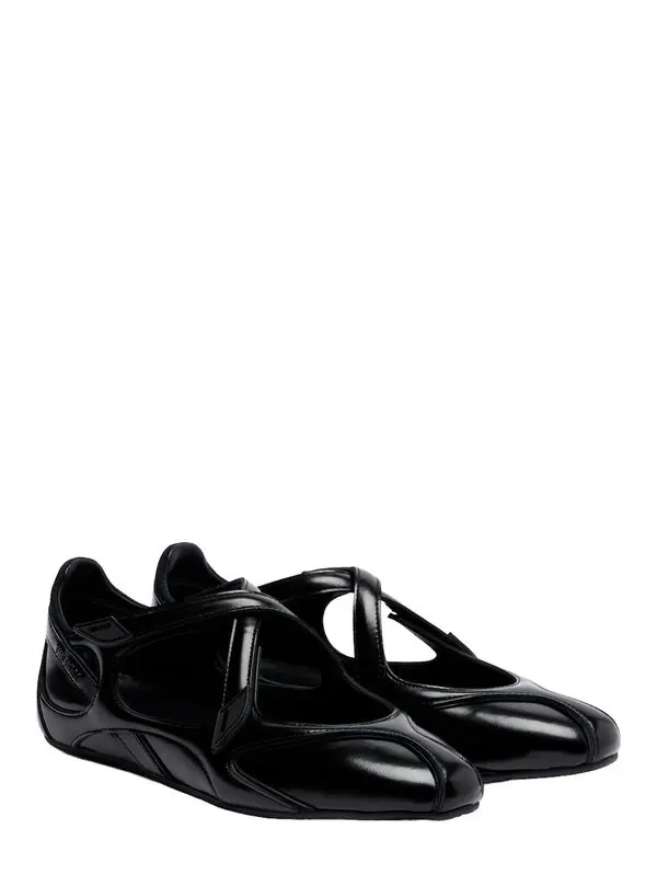 Attico Floor 01 Patent Leather Ballet Flats - Black