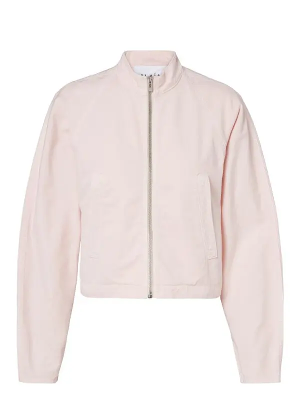 Alaïa Zip-up Denim Jacket - Pink