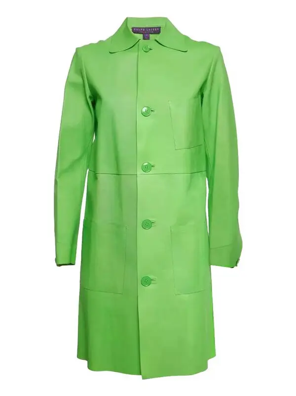 Ralph Lauren Leather Button-up Coat - Green