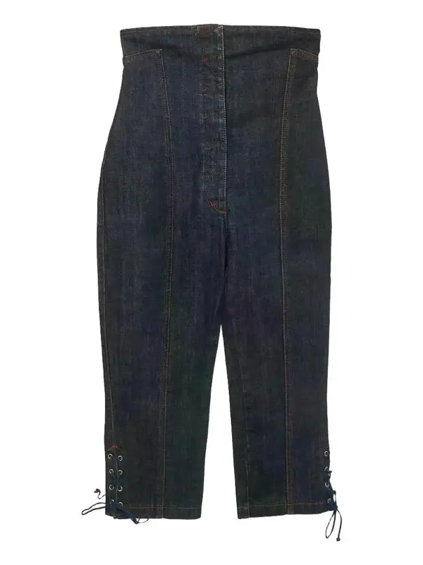 JEAN PAUL GAULTIER Lace-up High-waisted Jeans - Blue