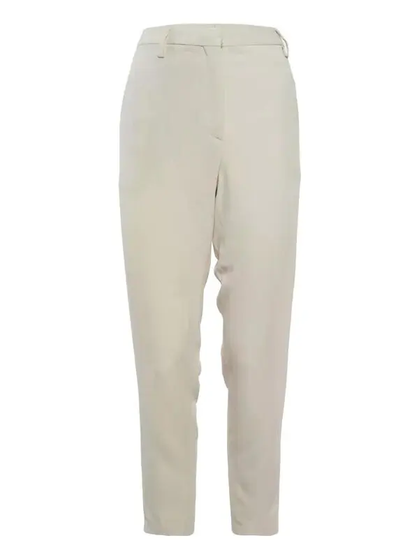 Brunello Cucinelli Crepe Tailored Trousers - White
