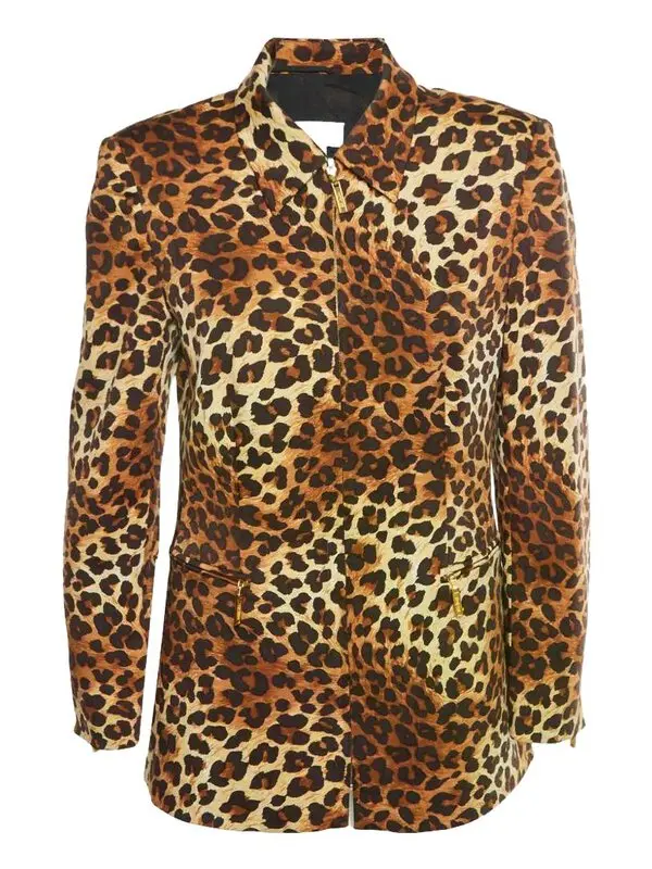 Max Mara Leopard Print Zip Up Blazer - Neutrals