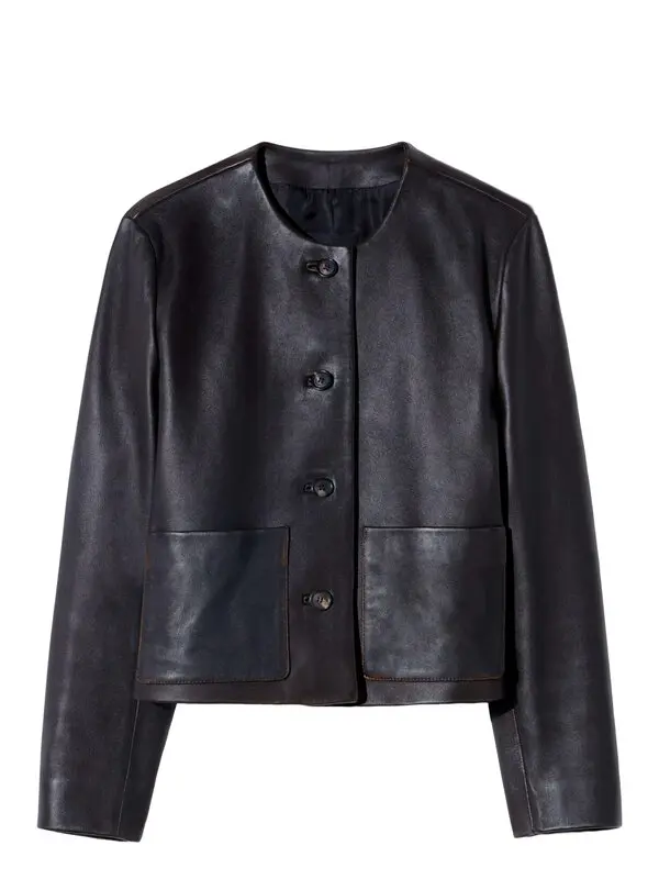 NILI LOTAN Ophelie Leather Jacket - Black