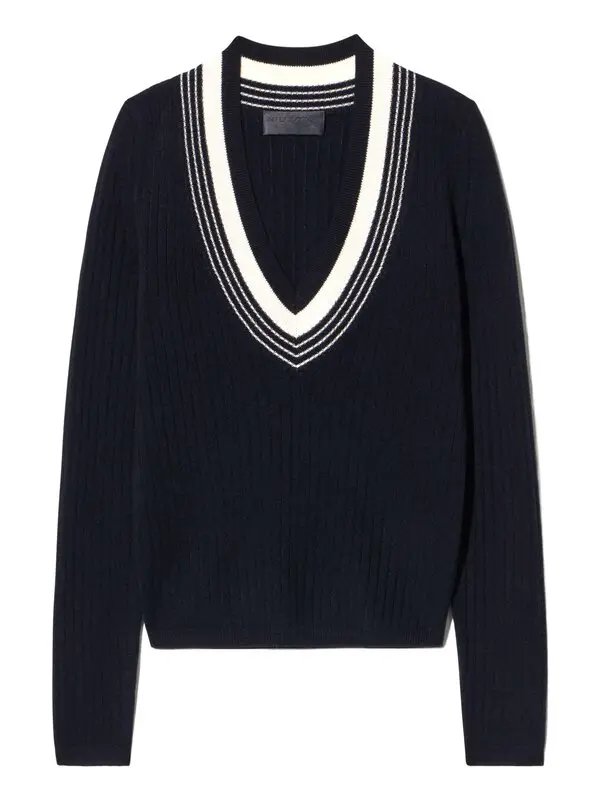 NILI LOTAN Aziel Cashmere Sweater - Black/ivory