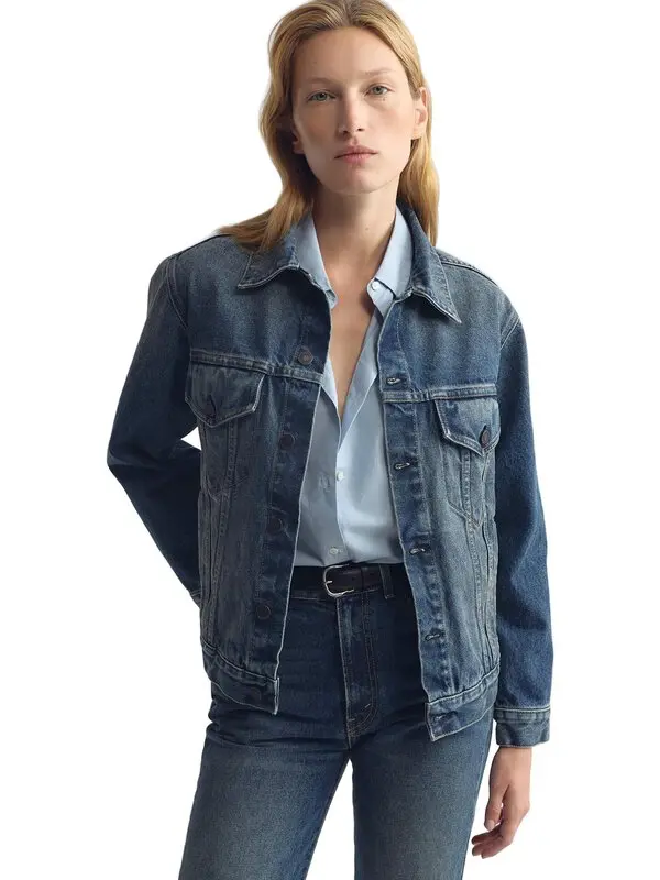 NILI LOTAN Marian Denim Jacket - Simon Wash