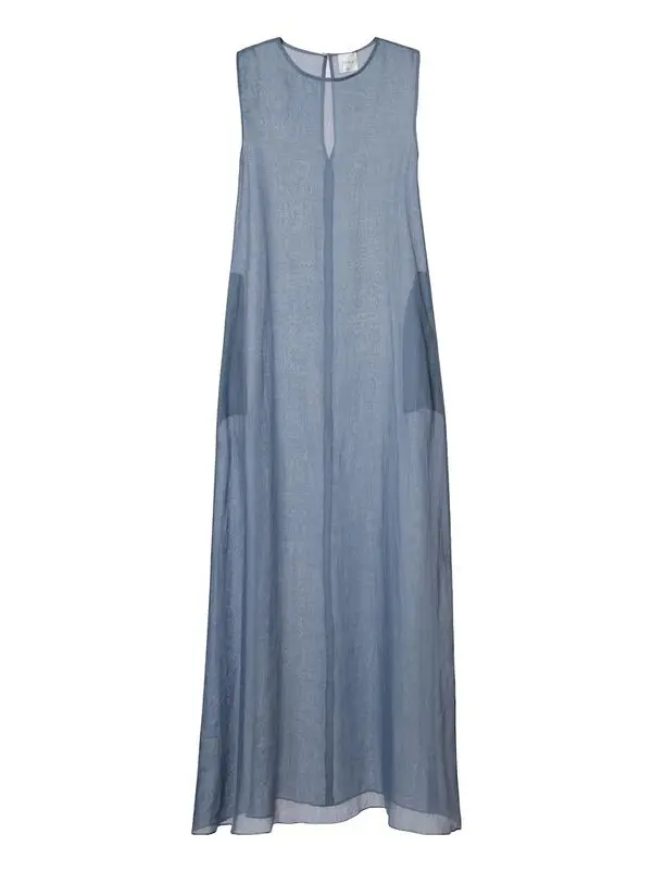 LESET Niko Ramie Maxi Dress - Blue