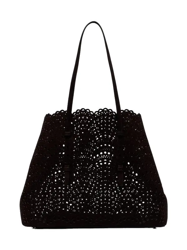 Alaïa Mina 37 Large Laser-cut Leather Tote Bag - Brown