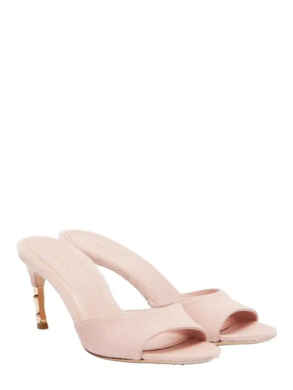 Gucci Castello Calf Hair Mules - Pink