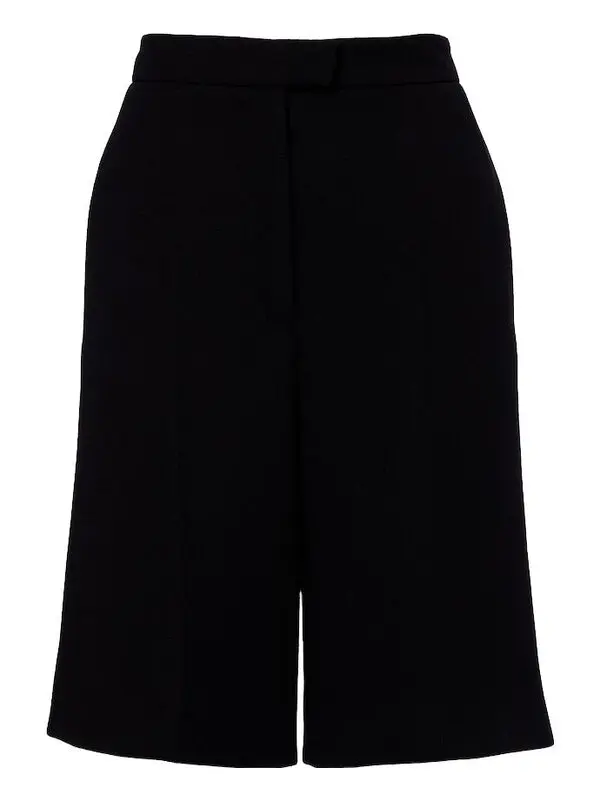 Valentino Garavani Vgold Virgin Wool Bermuda Shorts - Black
