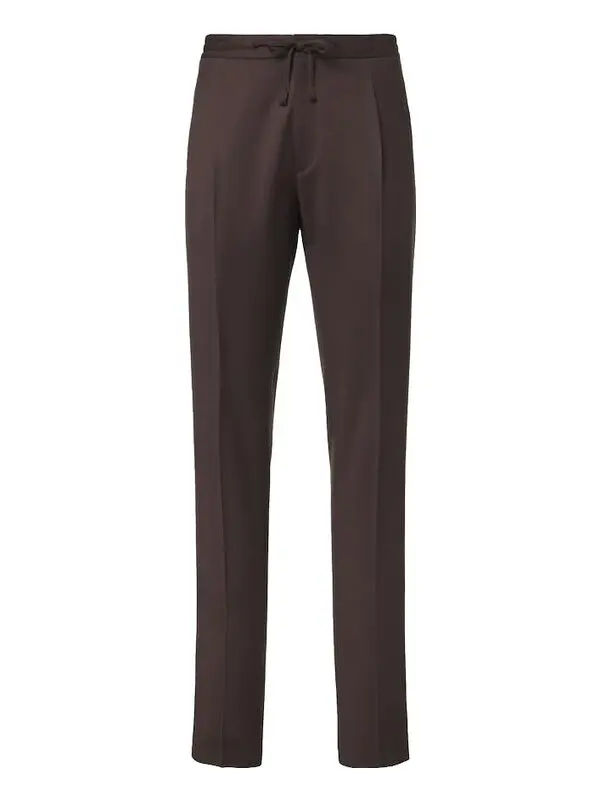 LARDINI Virgin Wool Slim Fit Pants - Brown